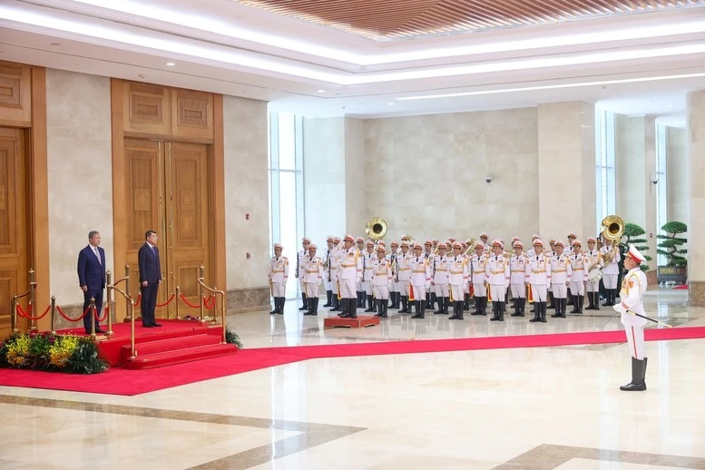 Thủ tướng Lê Minh Hưng chủ trì lễ đón chính thức Thủ tướng Campuchia ...
